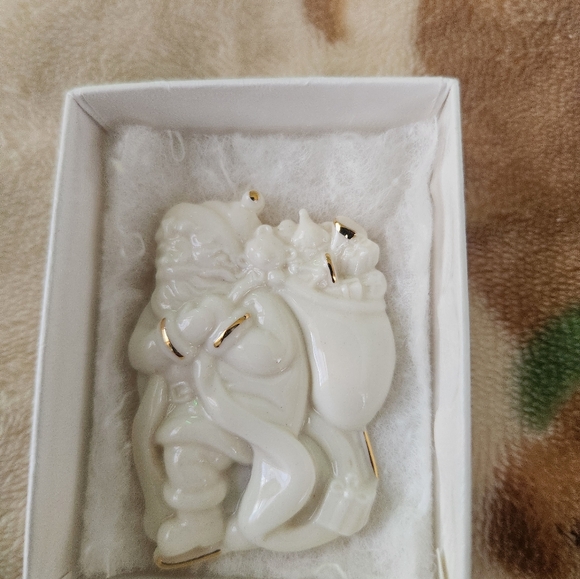 Lenox | Jewelry | Elegant White And Gold Santa Brooch Lenox Millenium ...